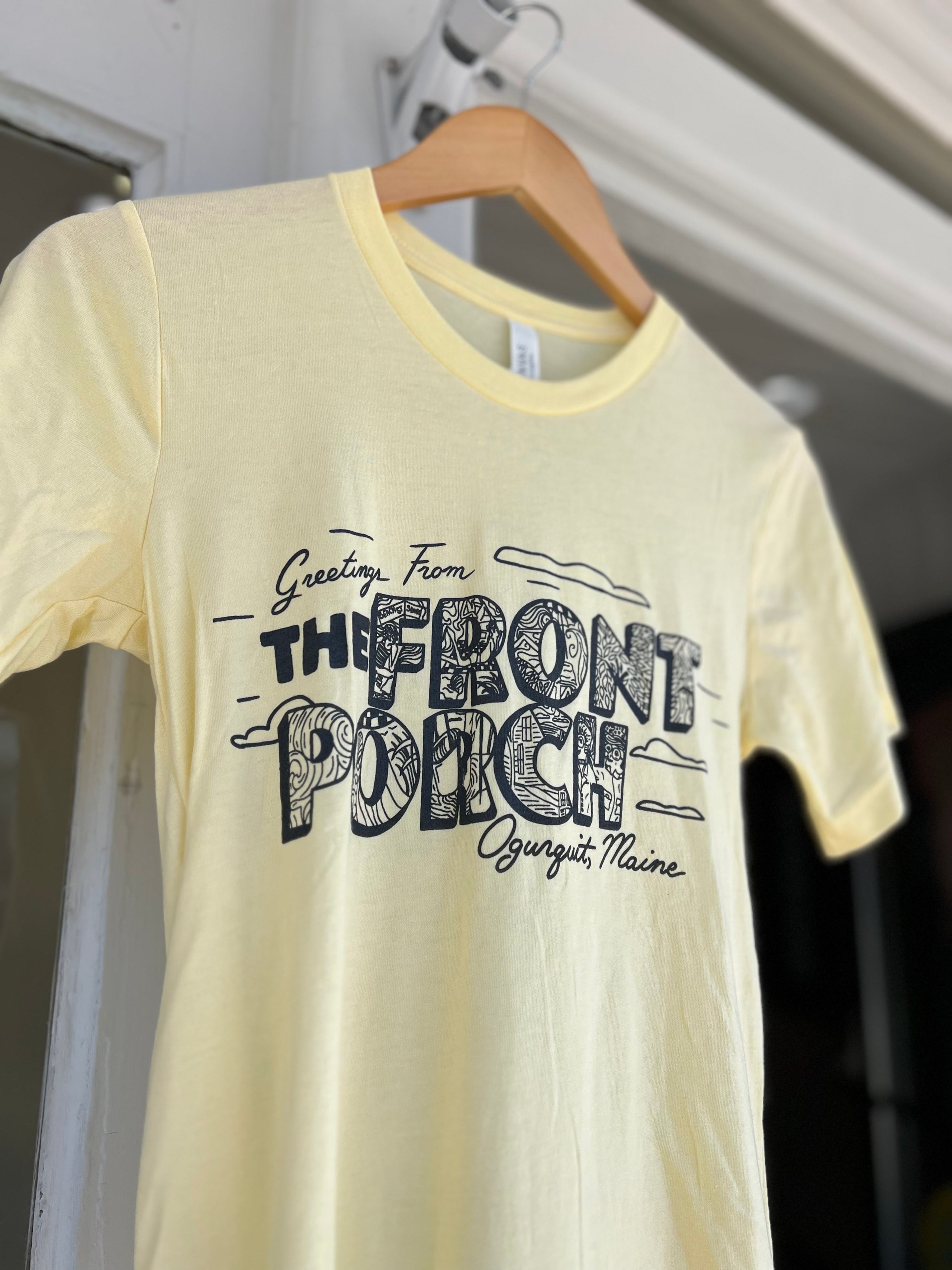 Yellow "Greetings" Tee | The Front Porch General Store Ogunquit, Maine